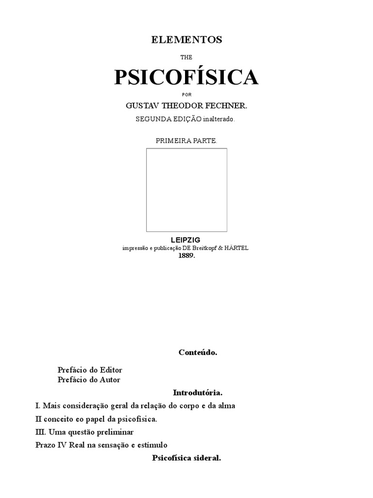 Psicofísica: Os Elementos de Fechner | PDF | Pensamento | Física