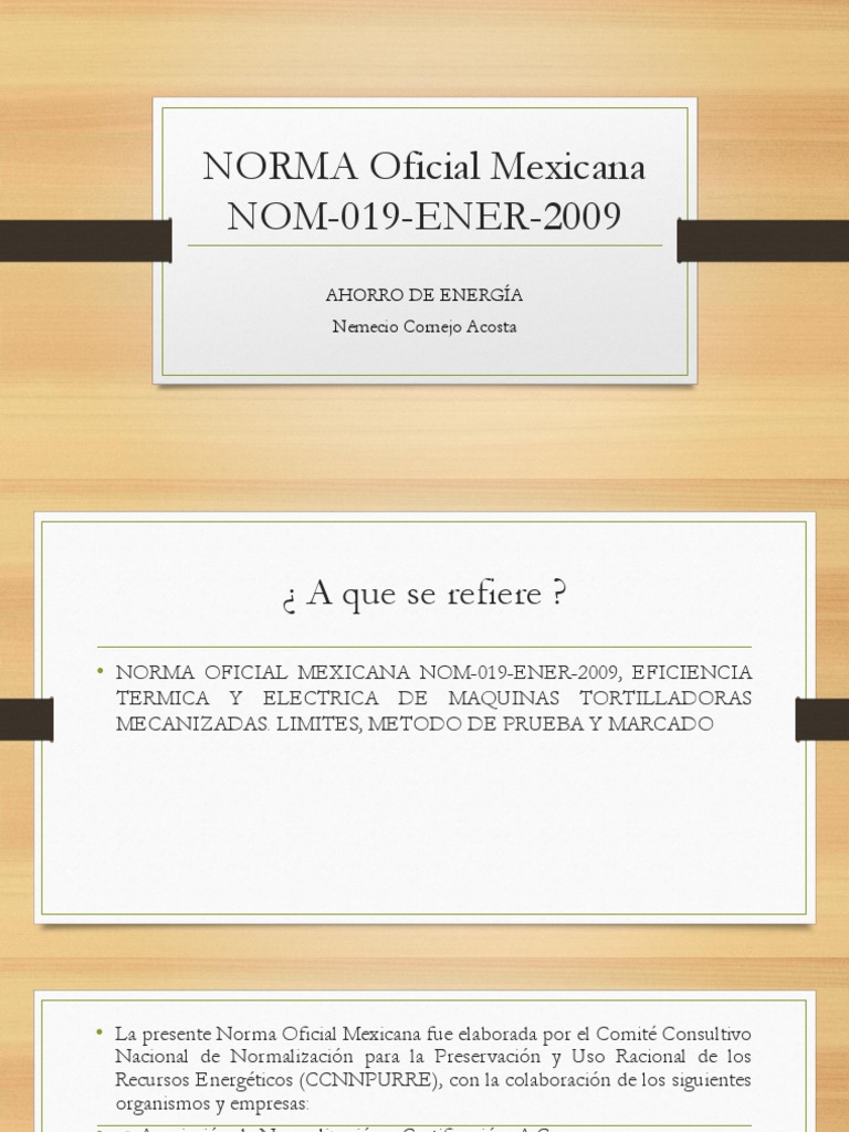 Norma Oficial Mexicana Nom 019 Ener 2009 | Gas natural | Combustibles