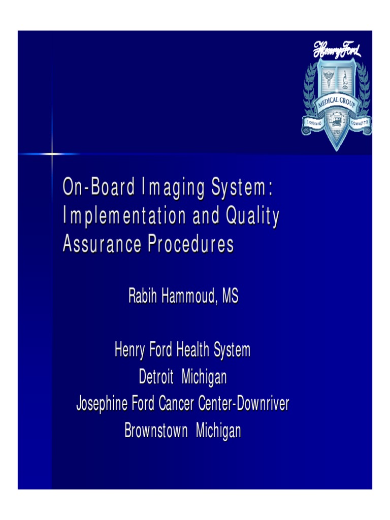 On-Board Imaging System - Board Imaging System HammoudQA | PDF ...