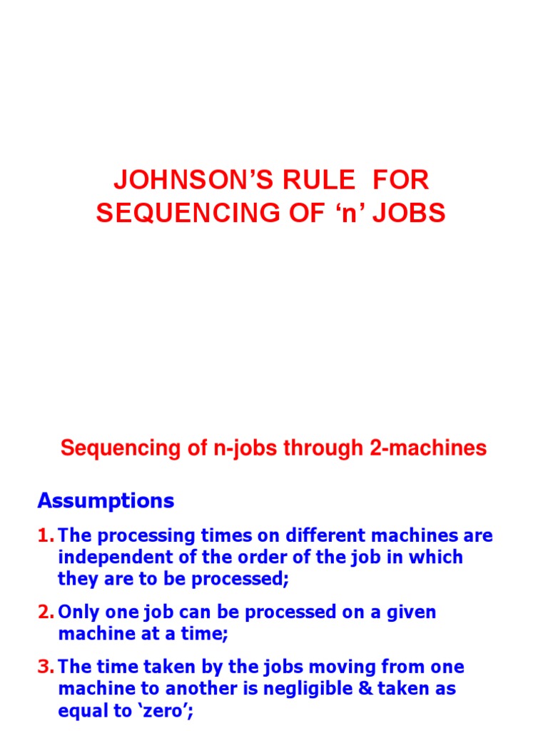Johnson's Rule for Two Machines | PDF | Slot Machine | Applied Mathematics