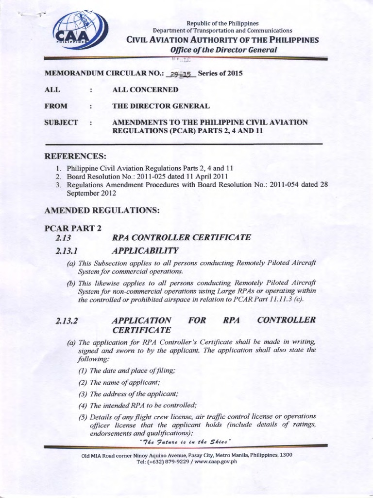 MC 29-15 Amendments To Pcar Part 2 4 11 | PDF