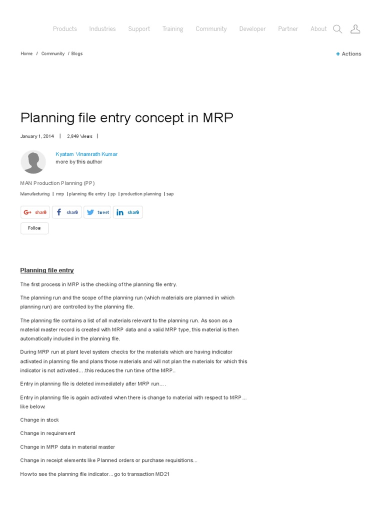 Planning File Entry MRP | PDF | Data | Information Technology