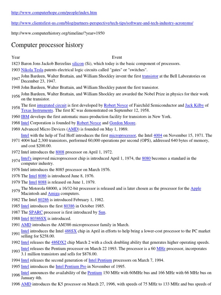 Computer Processor History | PDF | Central Processing Unit | Computer Hardware