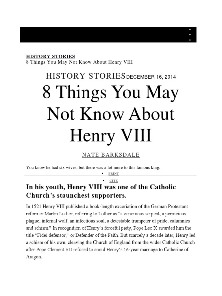 Henry The 8 | PDF | Henry Viii Of England | Anne Boleyn