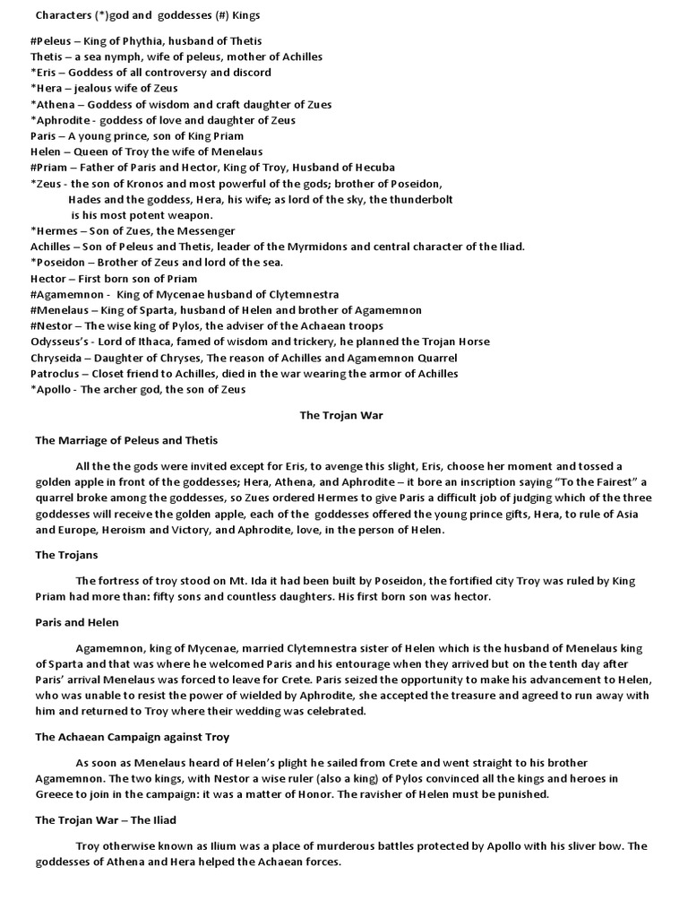 The Trojan War: A Summary of the Key Events, Characters and Gods ...