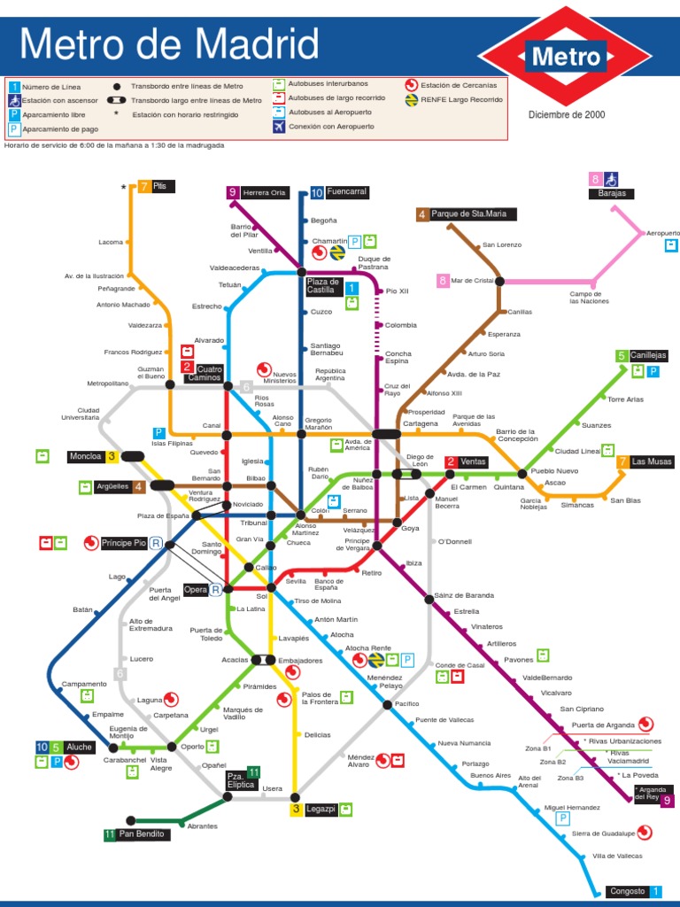 Mapa y Líneas del Metro de Madrid | PDF | Transporte público | Madrid