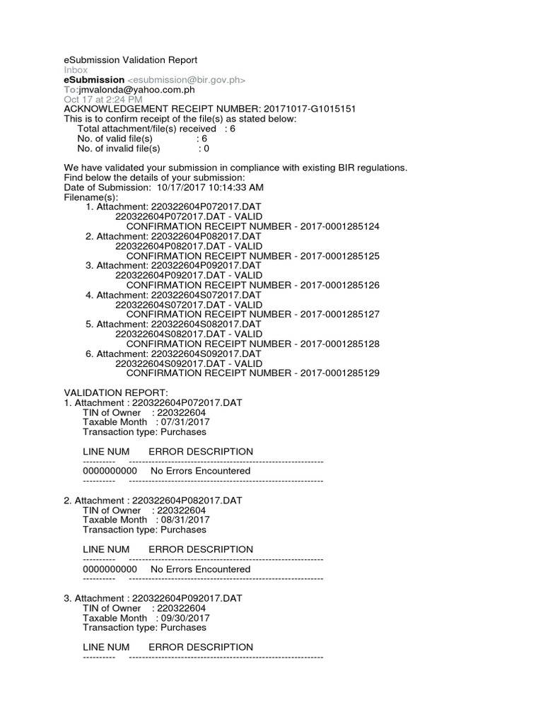 ESubmission Validation Report | PDF | Cyberspace | Computing