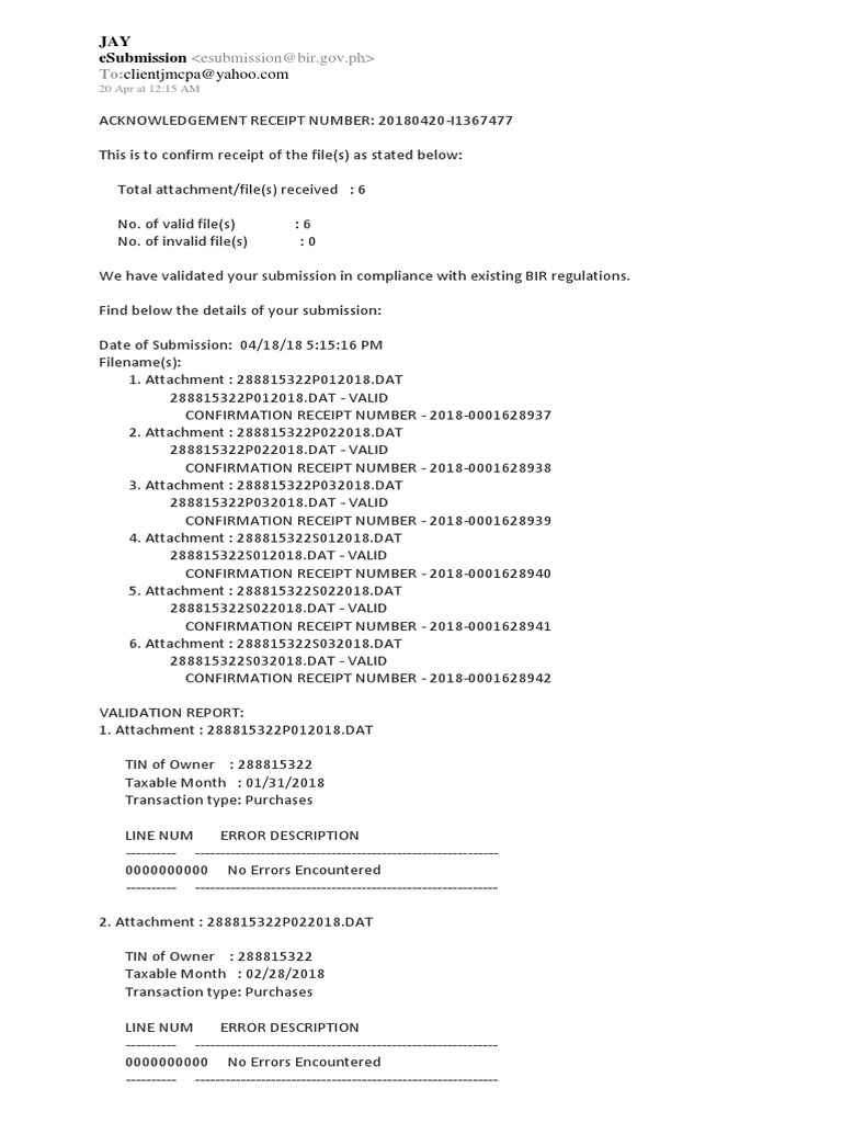 Confirmation Vat Relief 1st Q | PDF | Payments | Computer Virus