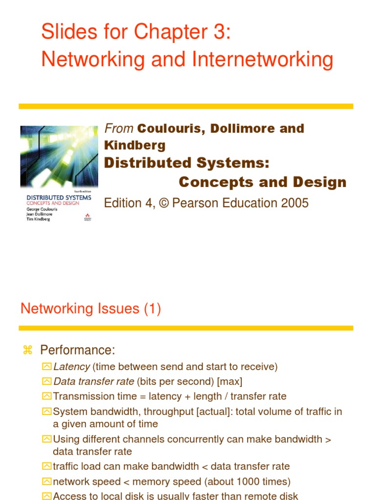 Slides For Chapter 3: Networking and Internetworking: Distributed Systems: Concepts and Design ...