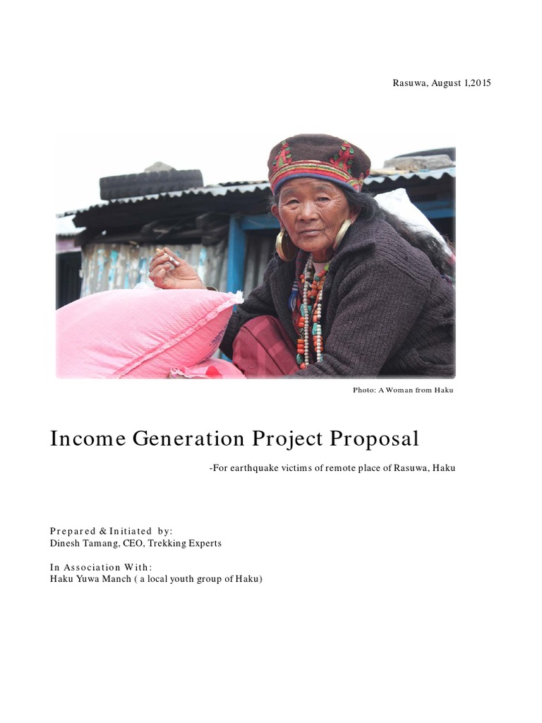 Income Generation Project Proposal | PDF | Sewing | Capacity Building