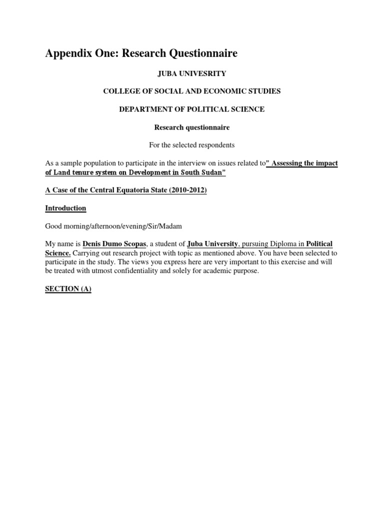 Research Questionnaire | PDF