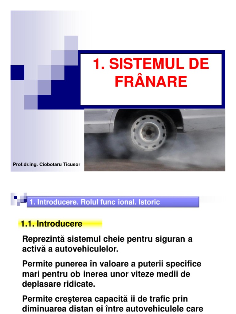 Tema 1 Sisteme de Franare Introducere PDF | PDF