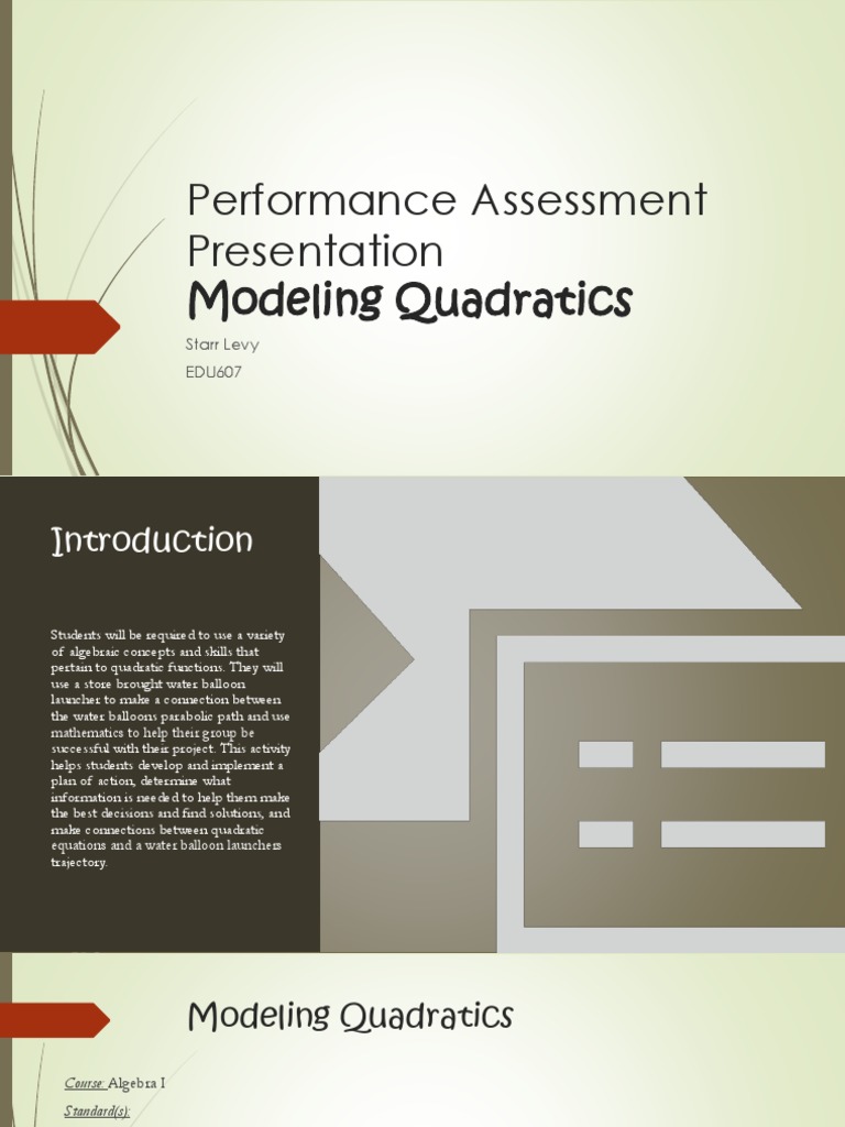 Quadratic Modeling Assessment | PDF | Quadratic Equation | Equations