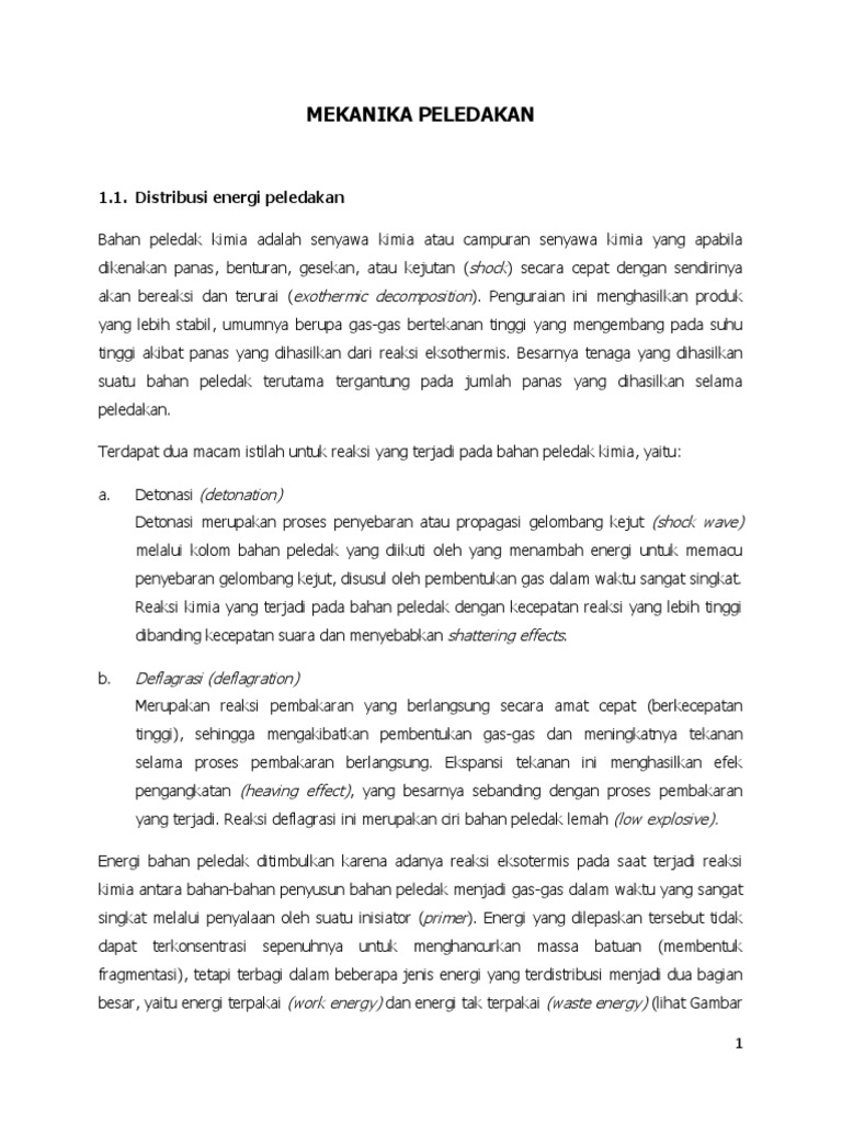 Detonasi dan Deflagrasi dalam Peledakan | PDF