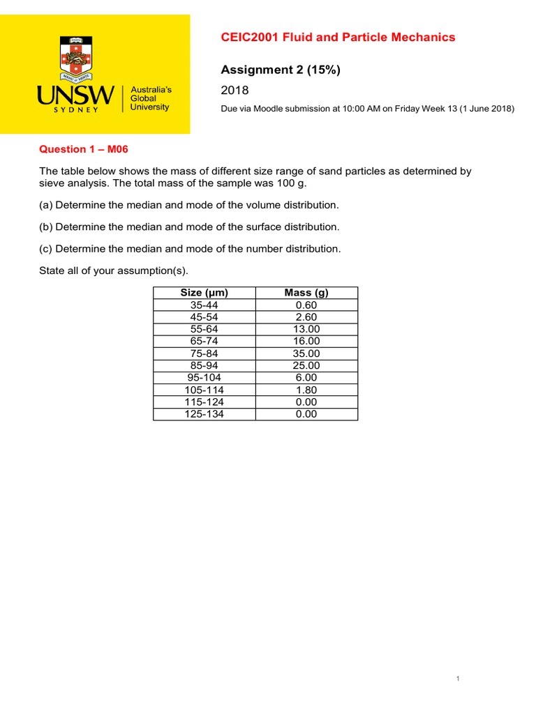 2018 - Assignment 2 Questions | PDF | Viscosity | Continuum Mechanics