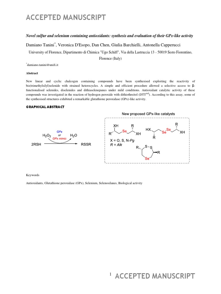Accepted Manuscript: Damiano Tanini, Veronica D'Esopo, Dan Chen, Giulia ...