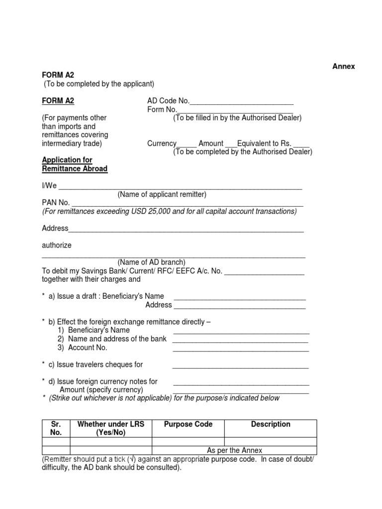 Form A2 (To Be Completed by The Applicant) Form A2 | PDF | Insurance ...