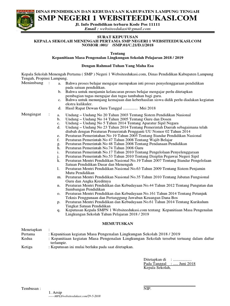SK MPLS 2018-2019 | PDF | Sains & Matematika