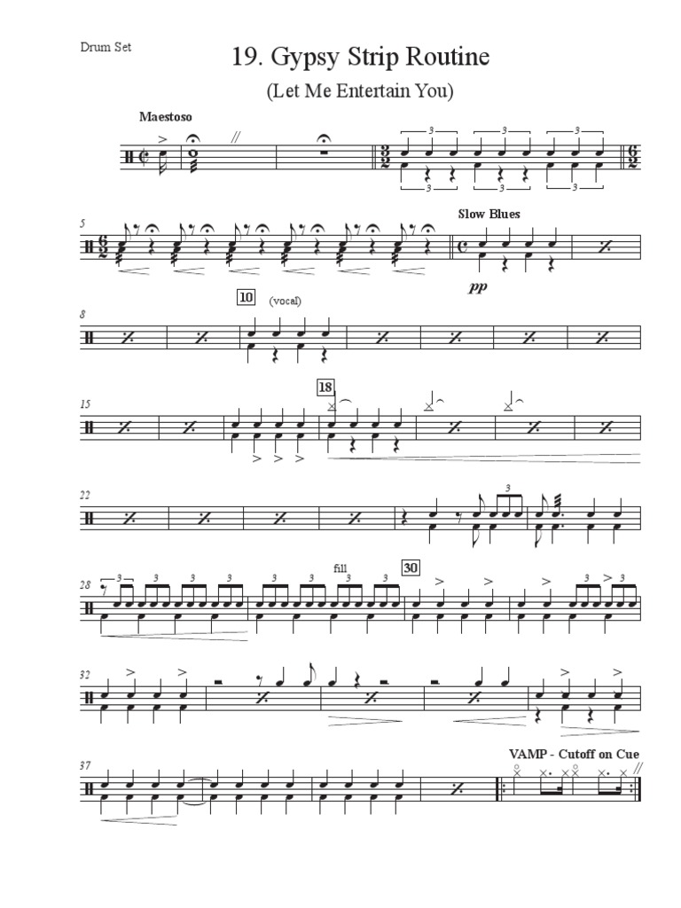 Gypsy Strip Drums - Score