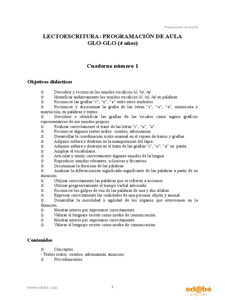 Programacion 4 EDEBE | PDF | Lápiz | Color