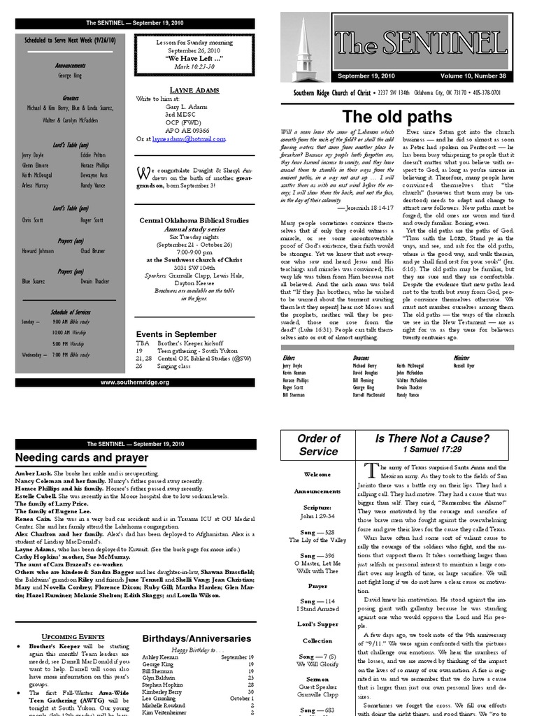 The Old Paths | PDF | Religious Belief And Doctrine