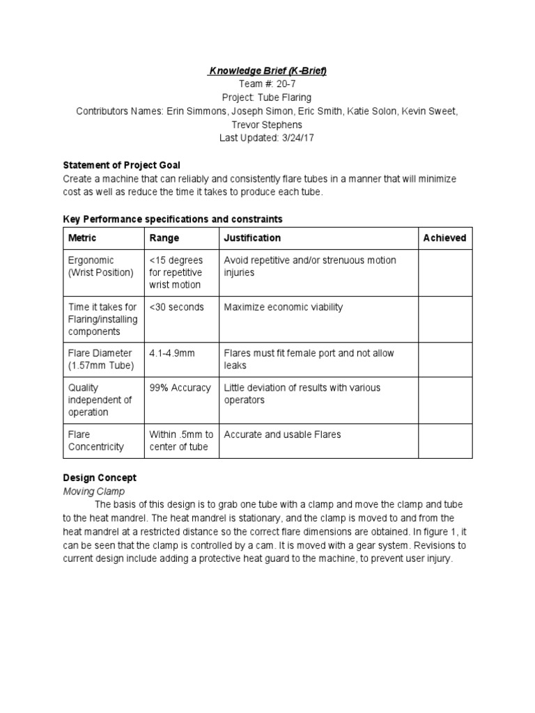Statement of Project Goal: Knowledge Brief (K-Brief) | PDF | Machines