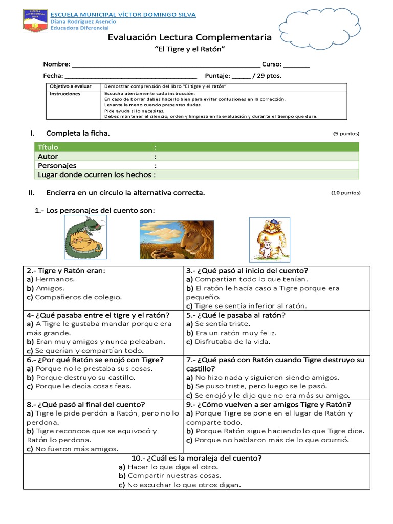 Lectura El Tigre Y El Ratón Pdf Ocio