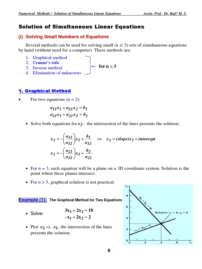 2 - Solution of Simultaneous Linear Equations - 26 Pgs New | Download ...