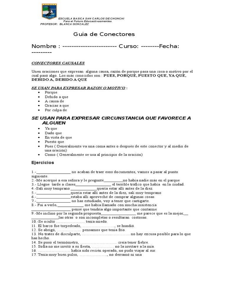 Guía de Conectores para Niños | PDF