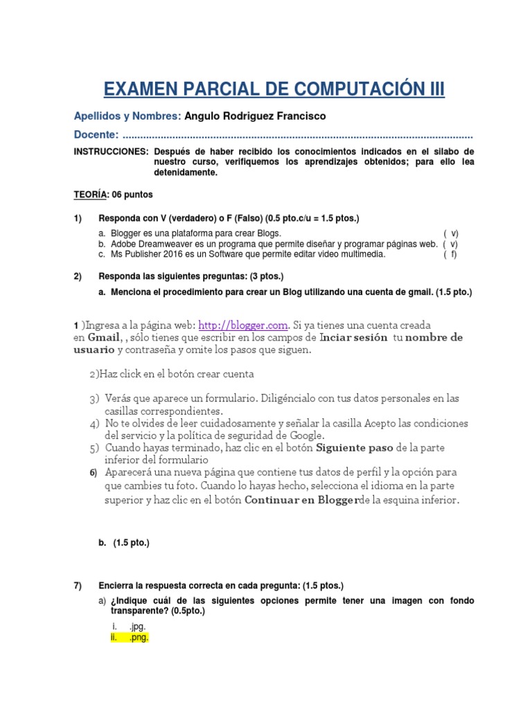 EXAMEN II UNIDAD - COMPUTACION III.docx | Blog | Adobe Systems