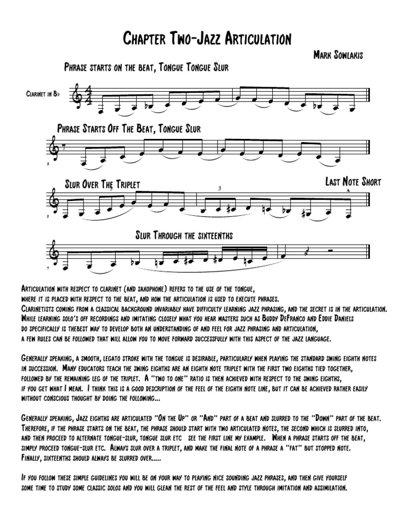 3a. Jazz Articulation | PDF | Jazz | Clarinet