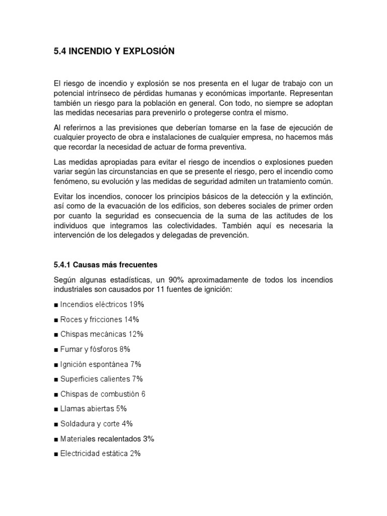 5.4 Incendios y Explociones. | PDF | Combustión | Incendios