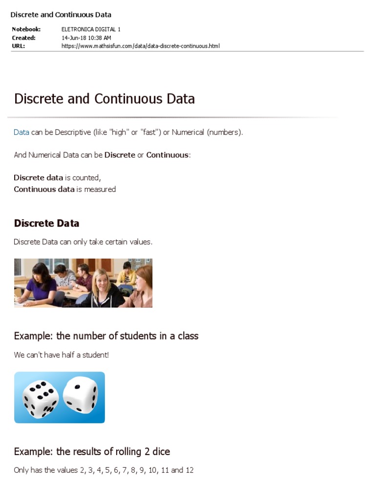 Discrete vs Continuous Data Explained | PDF