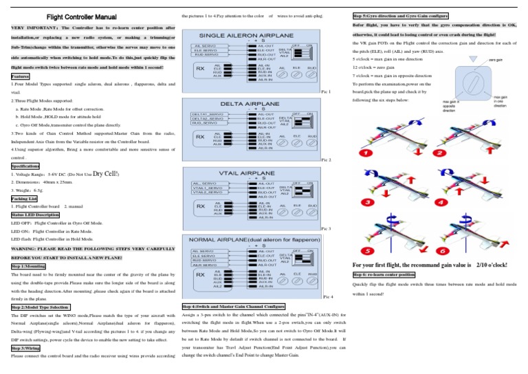 Flight Controller Manual: For Your First Flight, The Recommand Gain ...