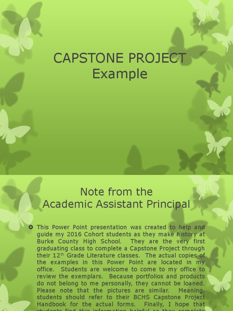 Capstone Project Example | PDF | Scrapbooking | Mentorship