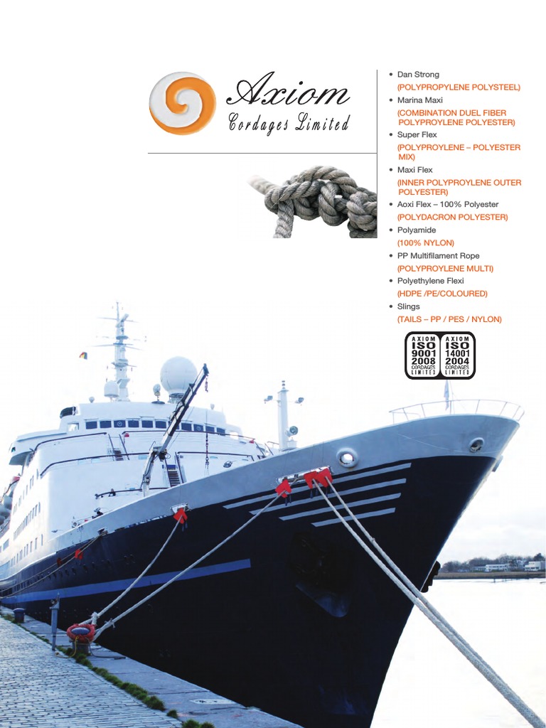 Axiom Cordages: Synthetic Rope Solutions | PDF | Rope | Materials