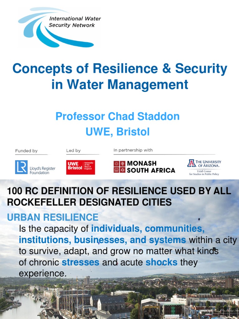 Concepts of Resilience & Security in Water Management: Professor Chad ...