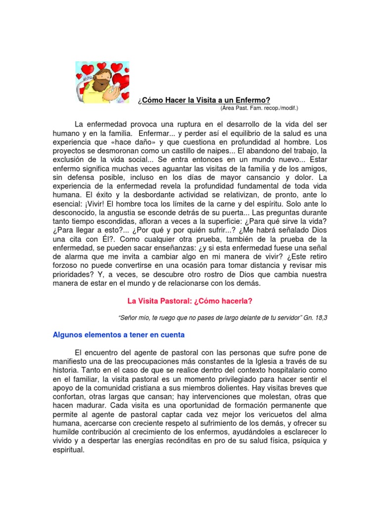Como Hacer La Visita A Un Enfermo 4 Hojas | PDF | Oración