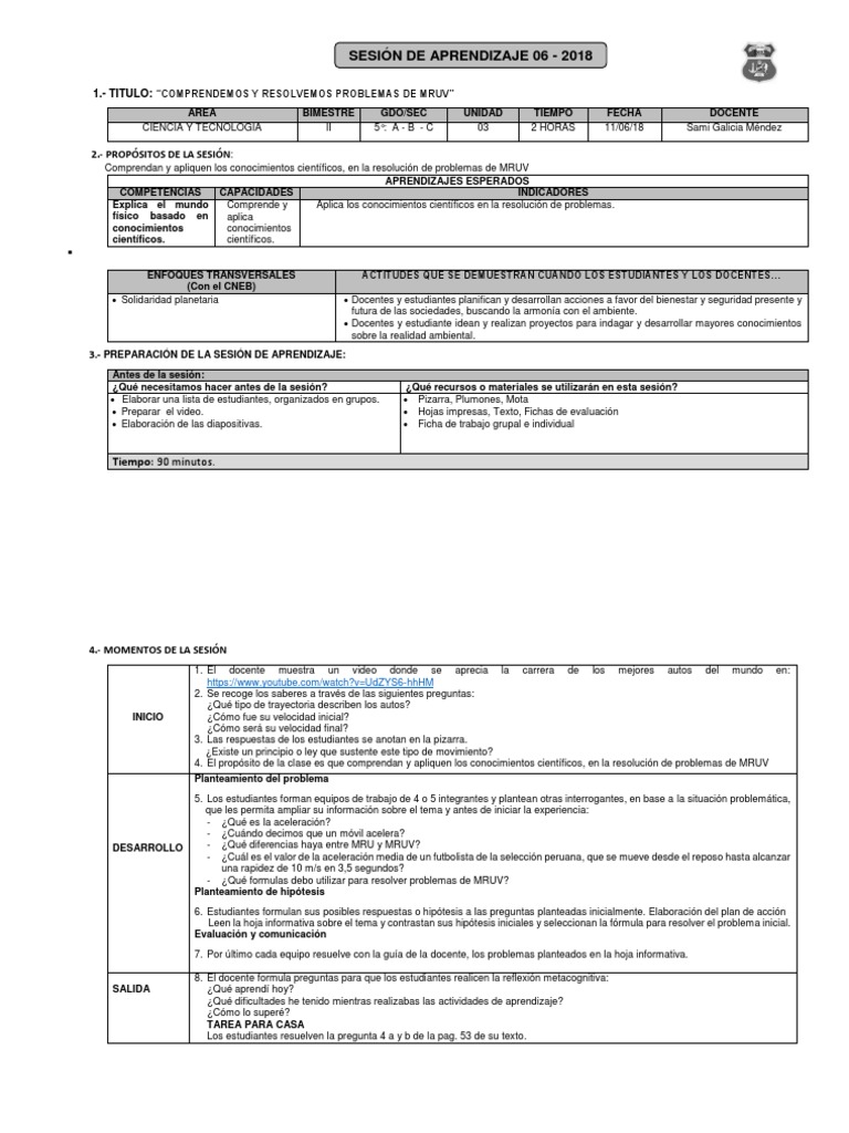 Sesion Mruv | PDF | Epistemología | Aprendizaje