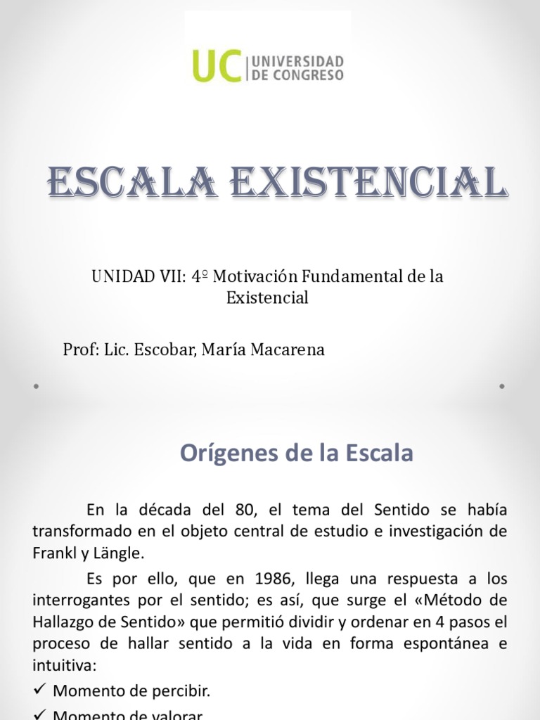 Escala Existencial | PDF | Existencialismo | Toma de decisiones