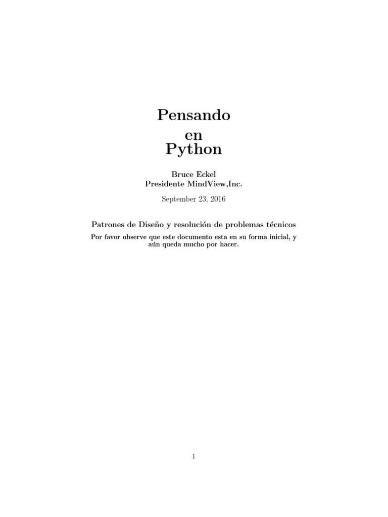 Pensando en Python PDF | PDF | Objeto (informática) | Python (lenguaje de programación)
