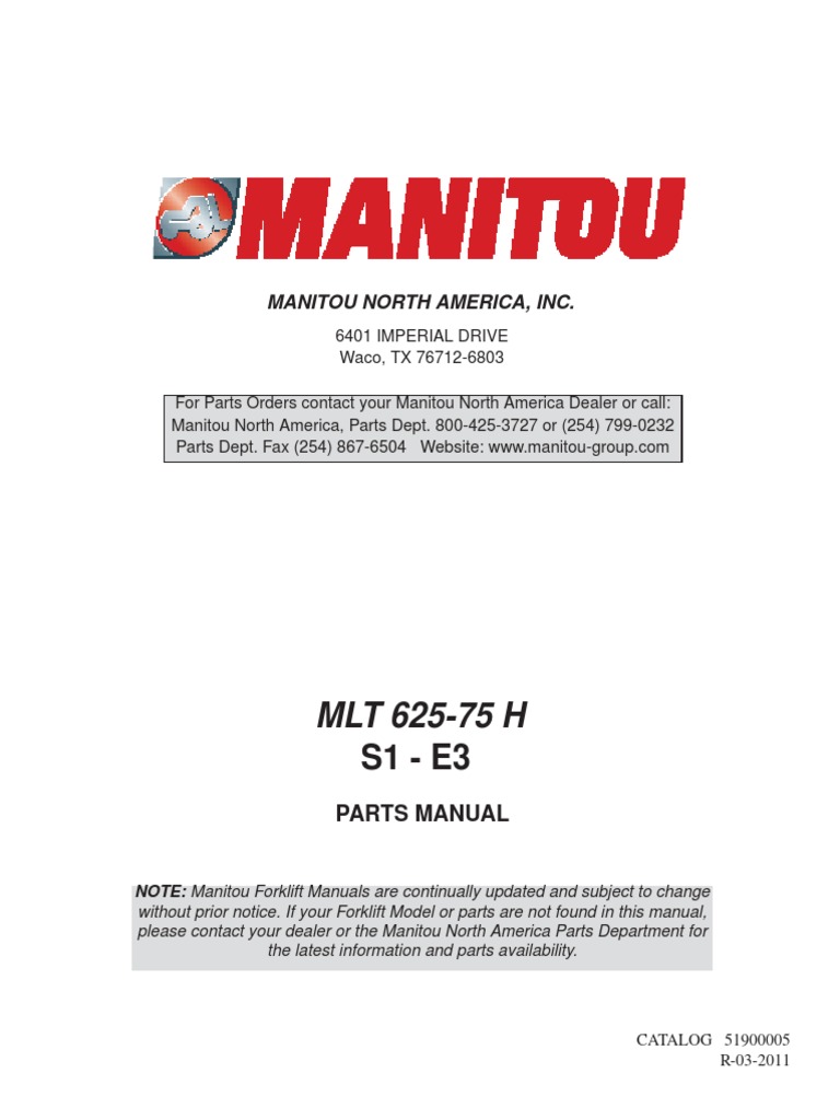 Manitou MLT625 PartsManualT3 Small | PDF | Transmission (Mechanics) | Axle