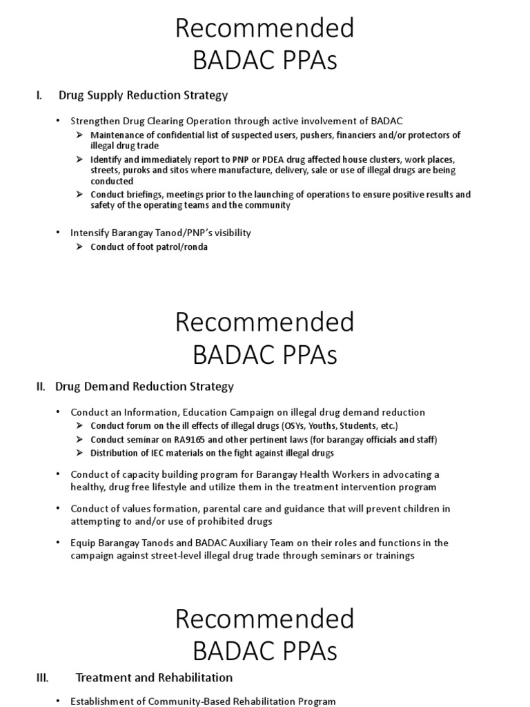 Recommended PPAs | PDF | Substance Abuse | Drug Rehabilitation