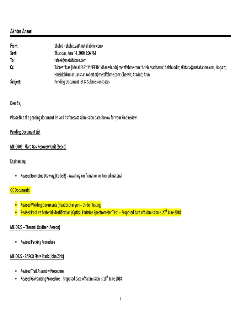 Memo Style | PDF | Mechanical Engineering | Chemical Engineering