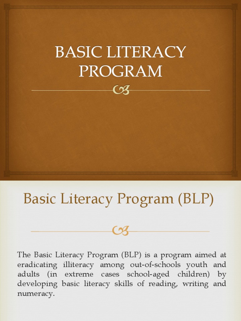 Basic Literacy Program | Literacy | Quality Of Life