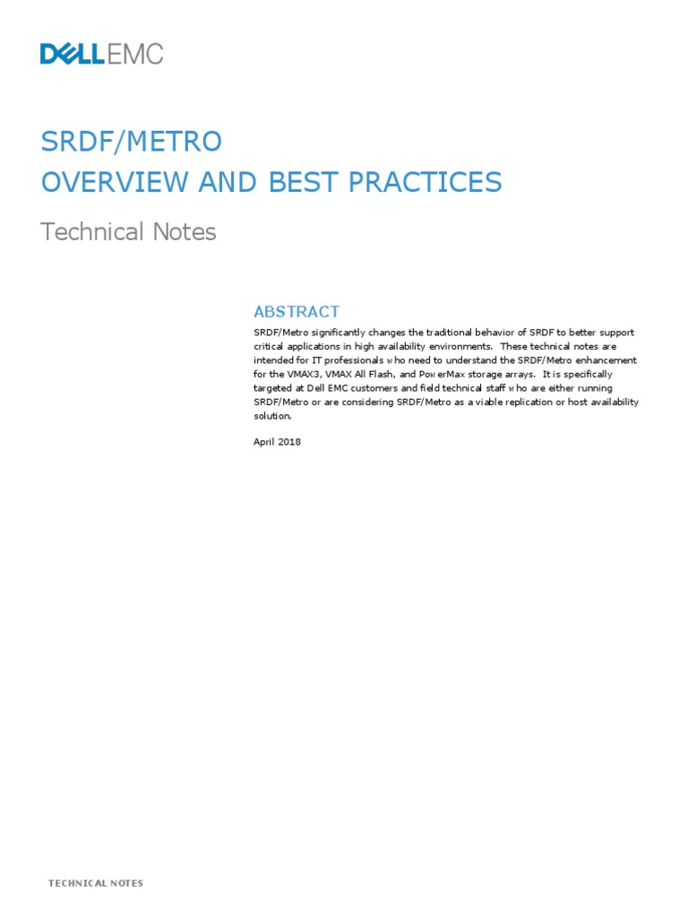Srdf/metro Overview and Best Practices | PDF | Booting | Flash Memory