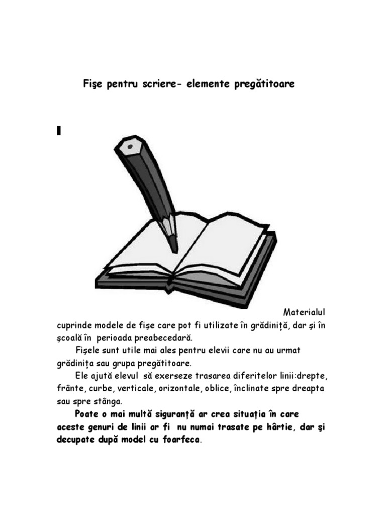 Fise Elemente Grafice Clasa Pregatitoare | PDF