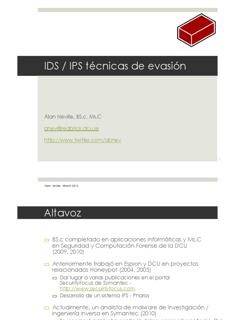Técnicas de Evasión IDS/IPS | PDF | Protocolos de internet ...