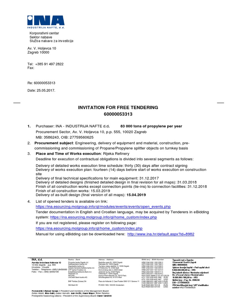 Ina Rijeka Propylene | Download Free PDF | Engineering | Business