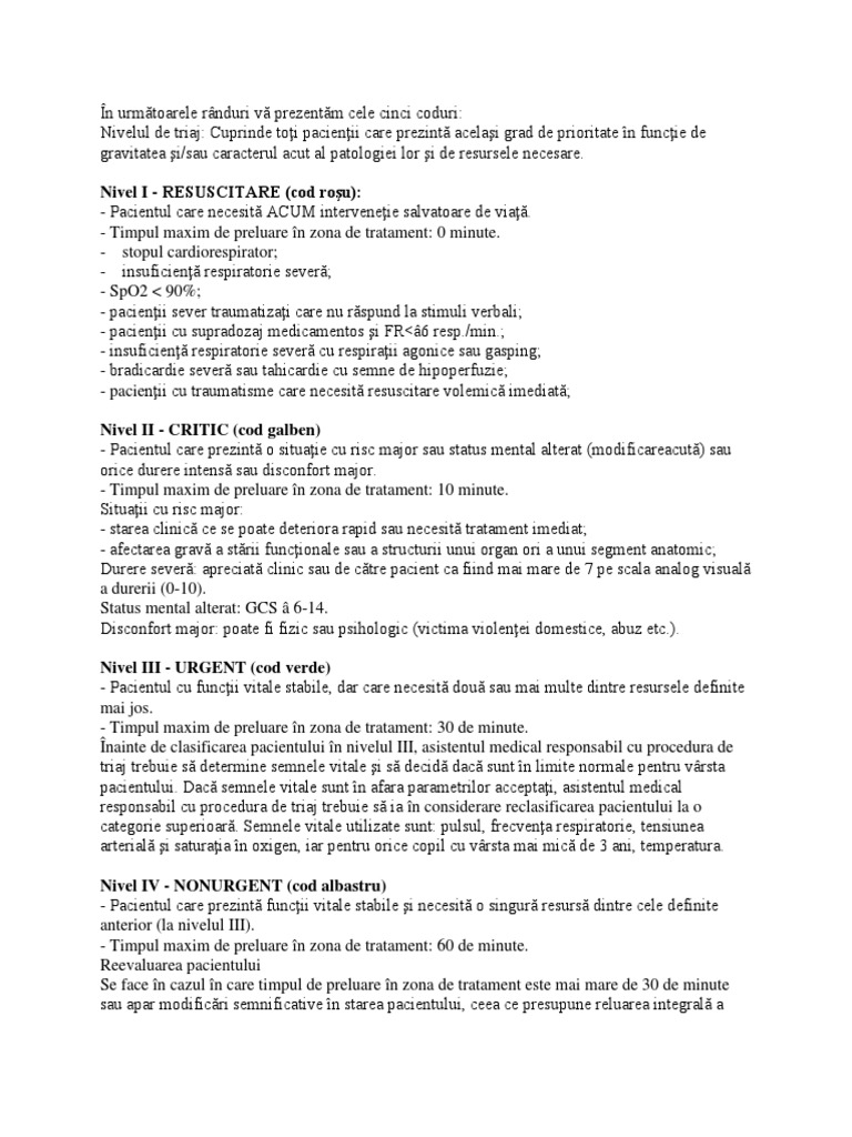 Coduri de Culoare Camera de Garda | PDF